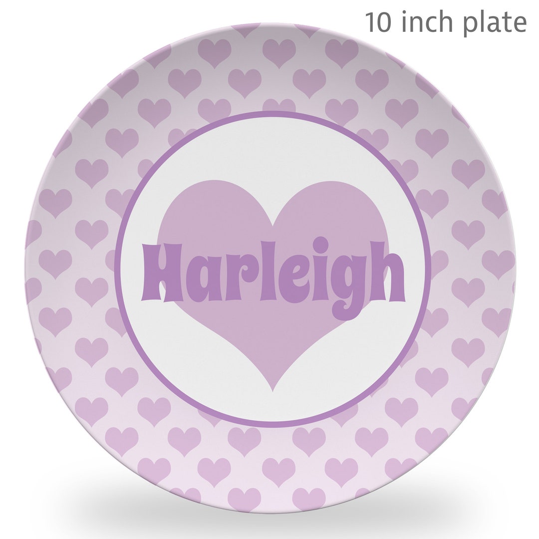 Heart Plate Set Personalized, Name Plate, Keepsake or Daily Use Plate ...