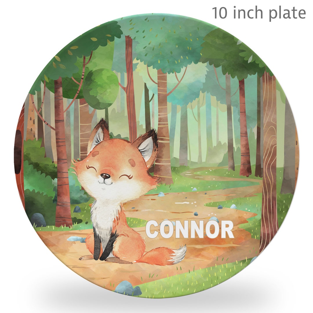 Fox Plate Set, Forest Animal, Personalized With Child's Name, Forest ...