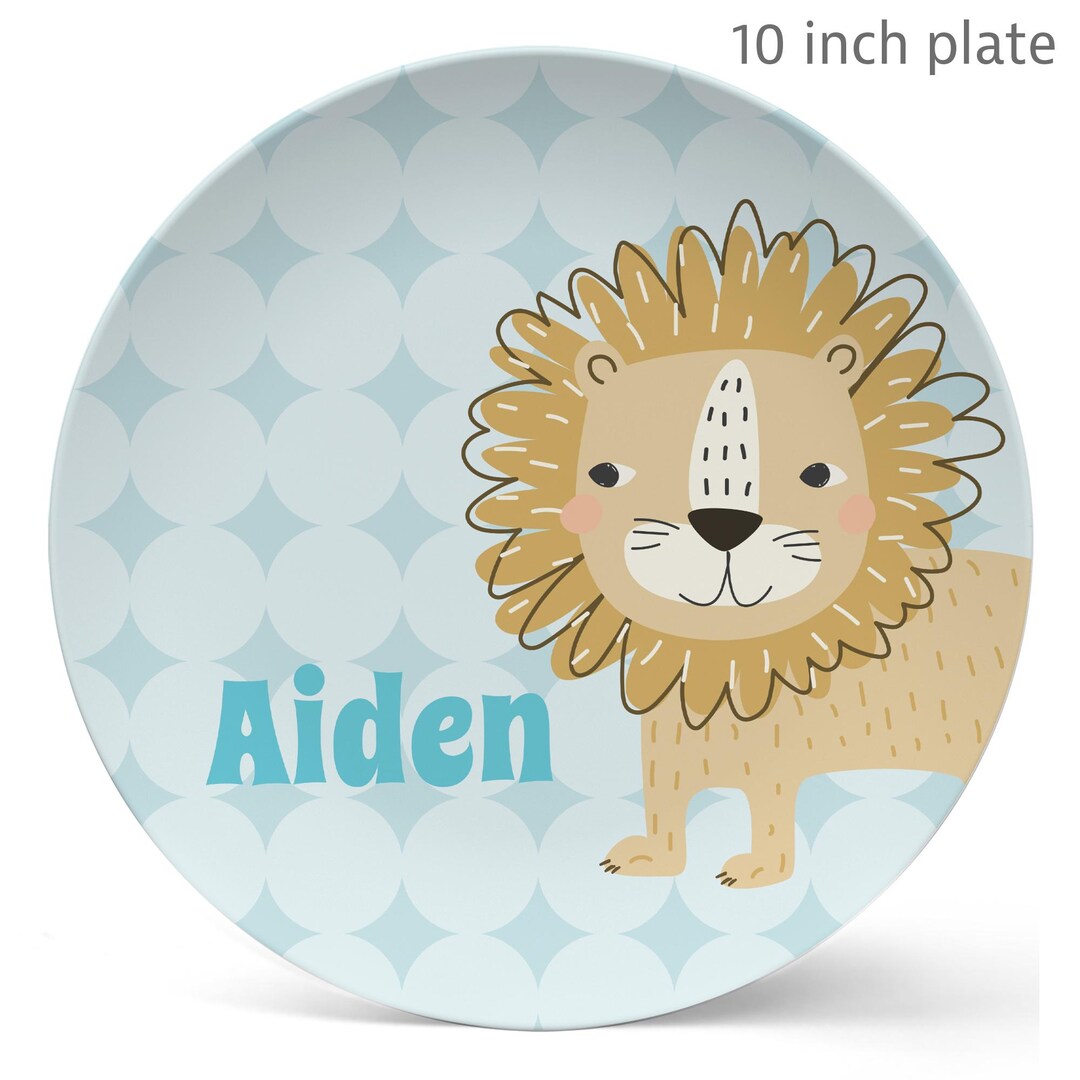 Lion Plate Personalized With Name Plate for Boy Toddler Custom Gift ...