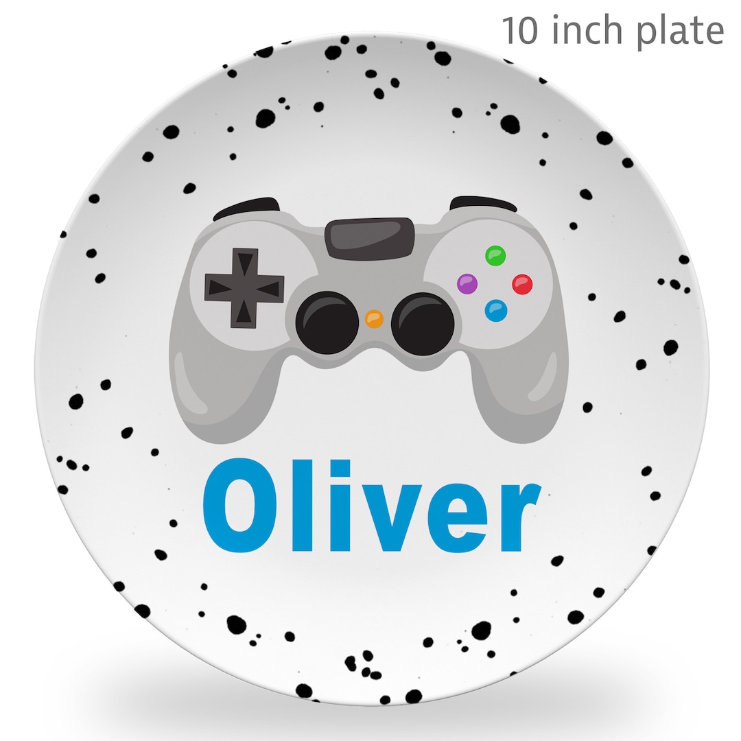 Video Game Plate, Personalized Video Game Controller Plate With Name ...