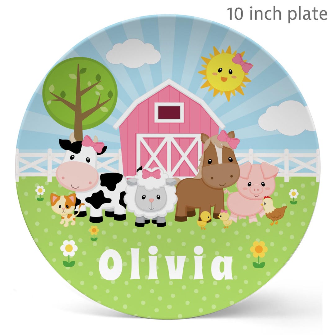 Farm Animals Personalized Plate Girl Barnyard Animals Name Plate ...