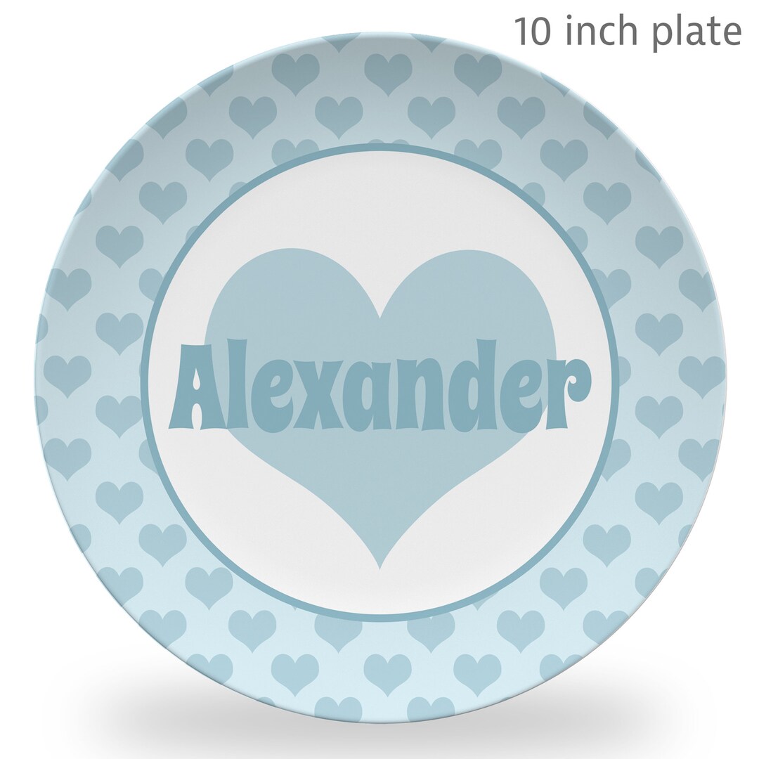 Heart Plate Set Personalized, Name Plate, Keepsake or Daily Use Plate ...