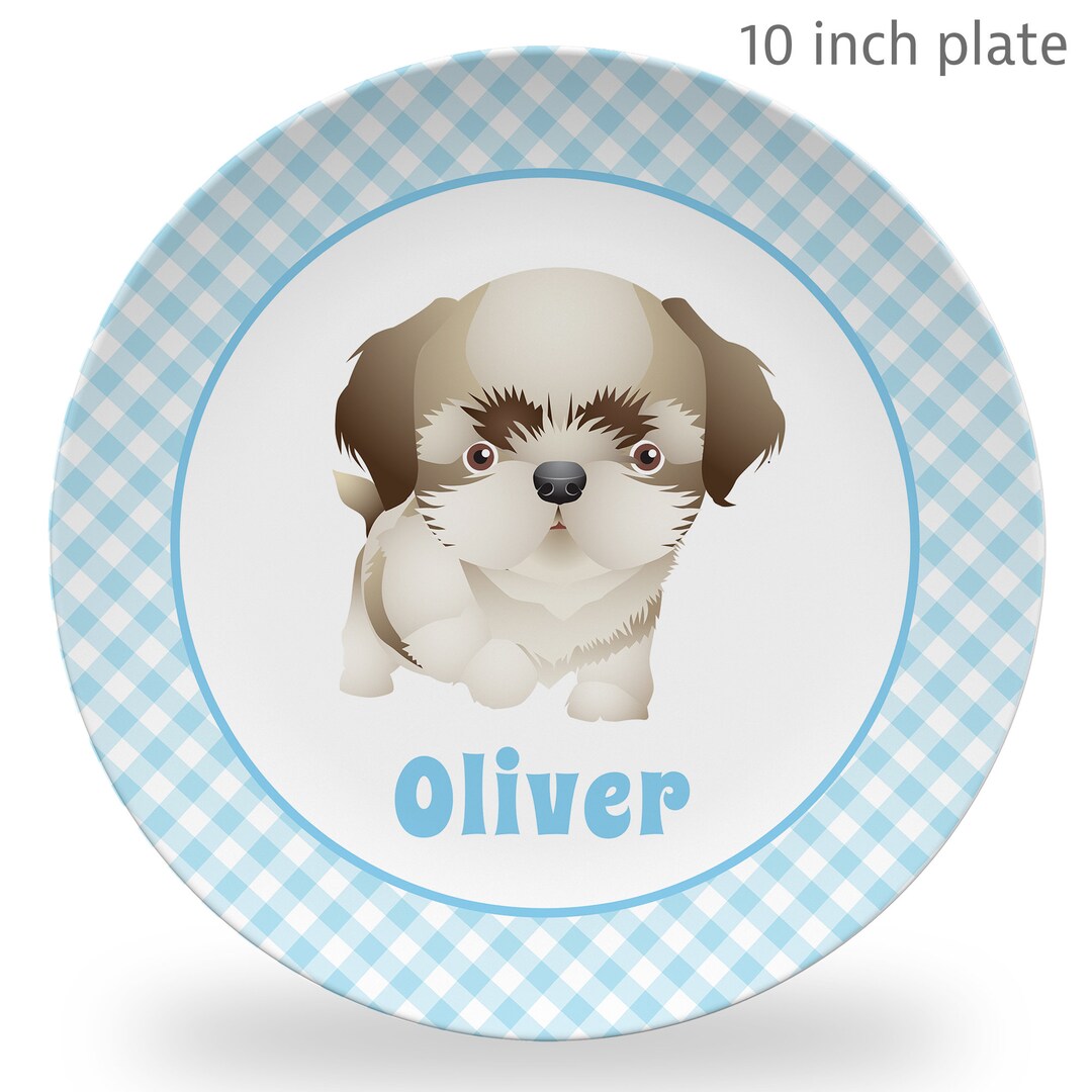 Puppy Plate Dog Personalized Animal Name Plate Plate Toddler Dog Baby ...