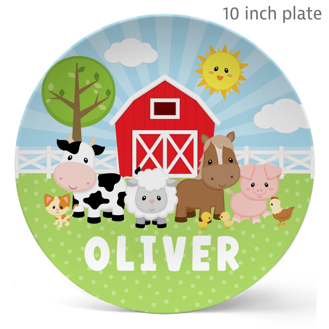 Farm Animals Personalized Plate Barnyard Animals Name Plate Customized ...