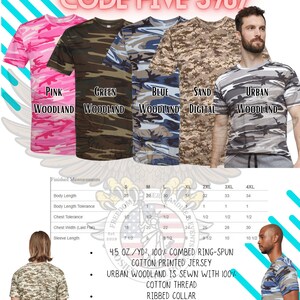 Size / Color Chart Code Five 3907 T-shirt Digital Download - Etsy