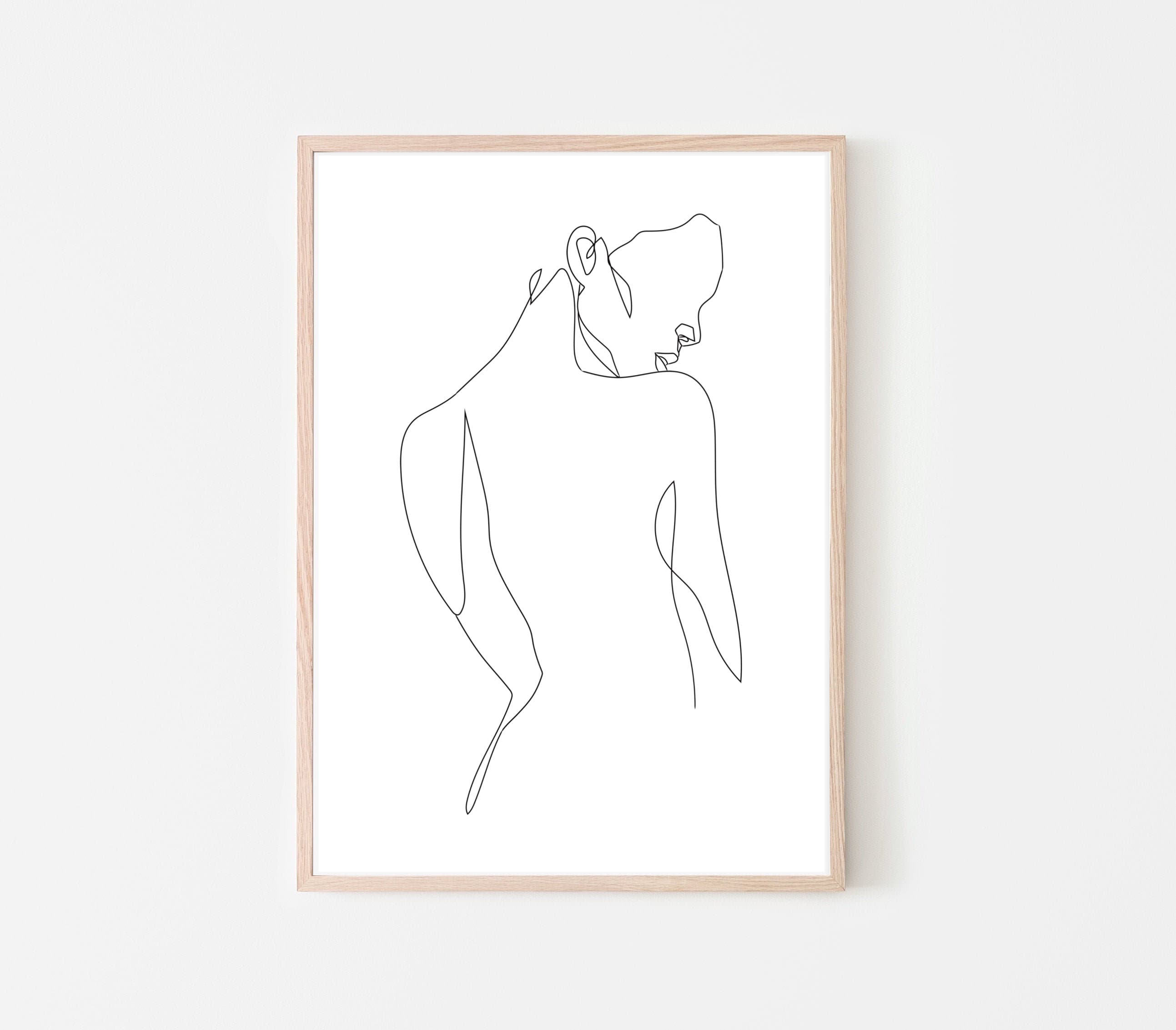 Weibliche One-Line Figur 1, One-Line-Print, Frauenlinie Kunst, Linie ...