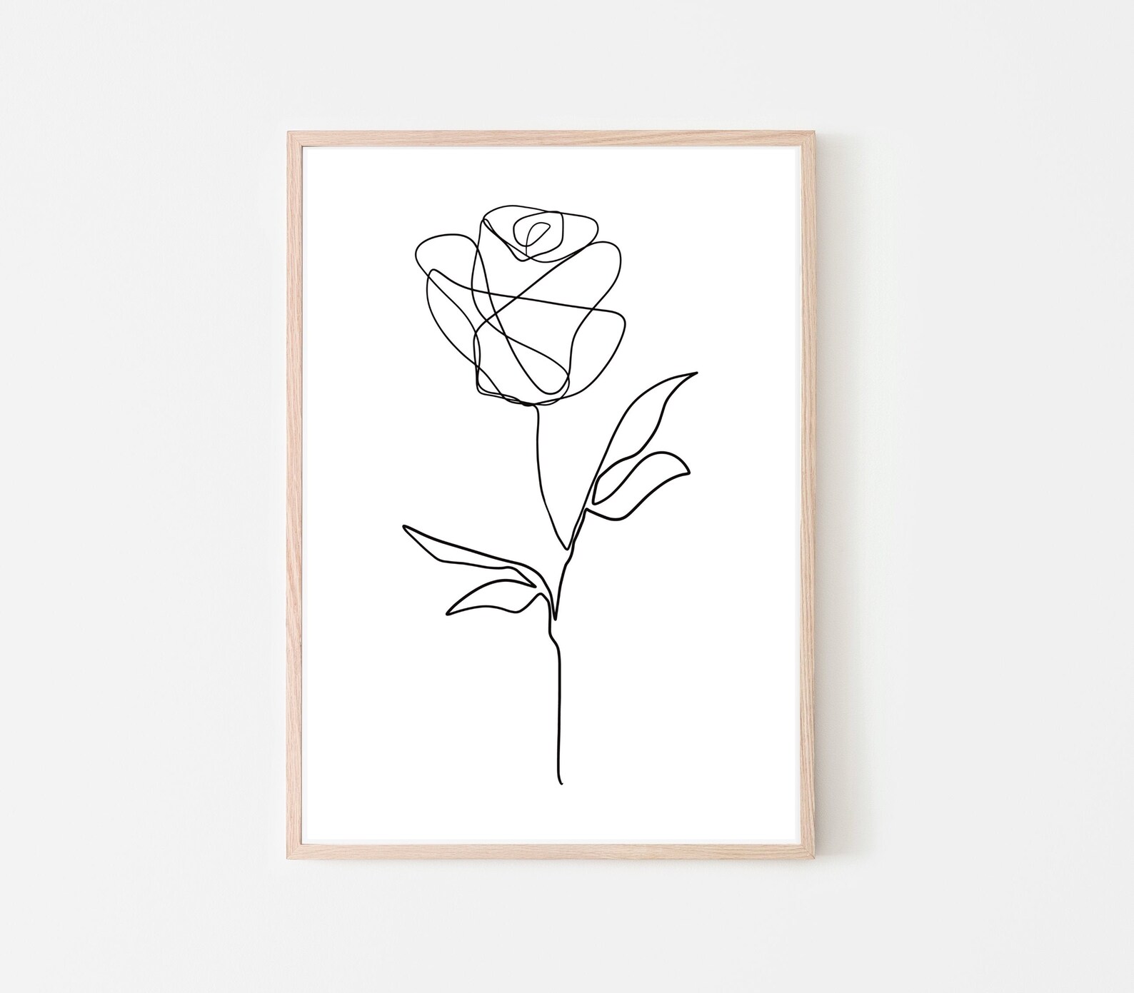 One-line Rose One Line Print Line Wall Print Rose Print - Etsy UK