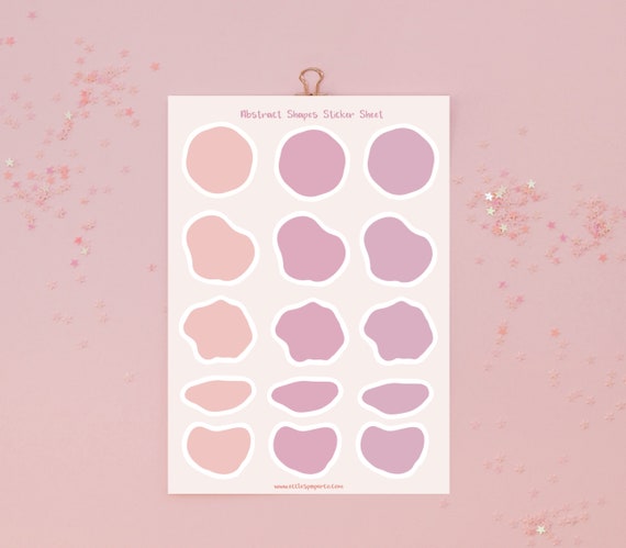 Pink Abstract Journaling Stickers Craft Supplies & Tools Papercraft ...
