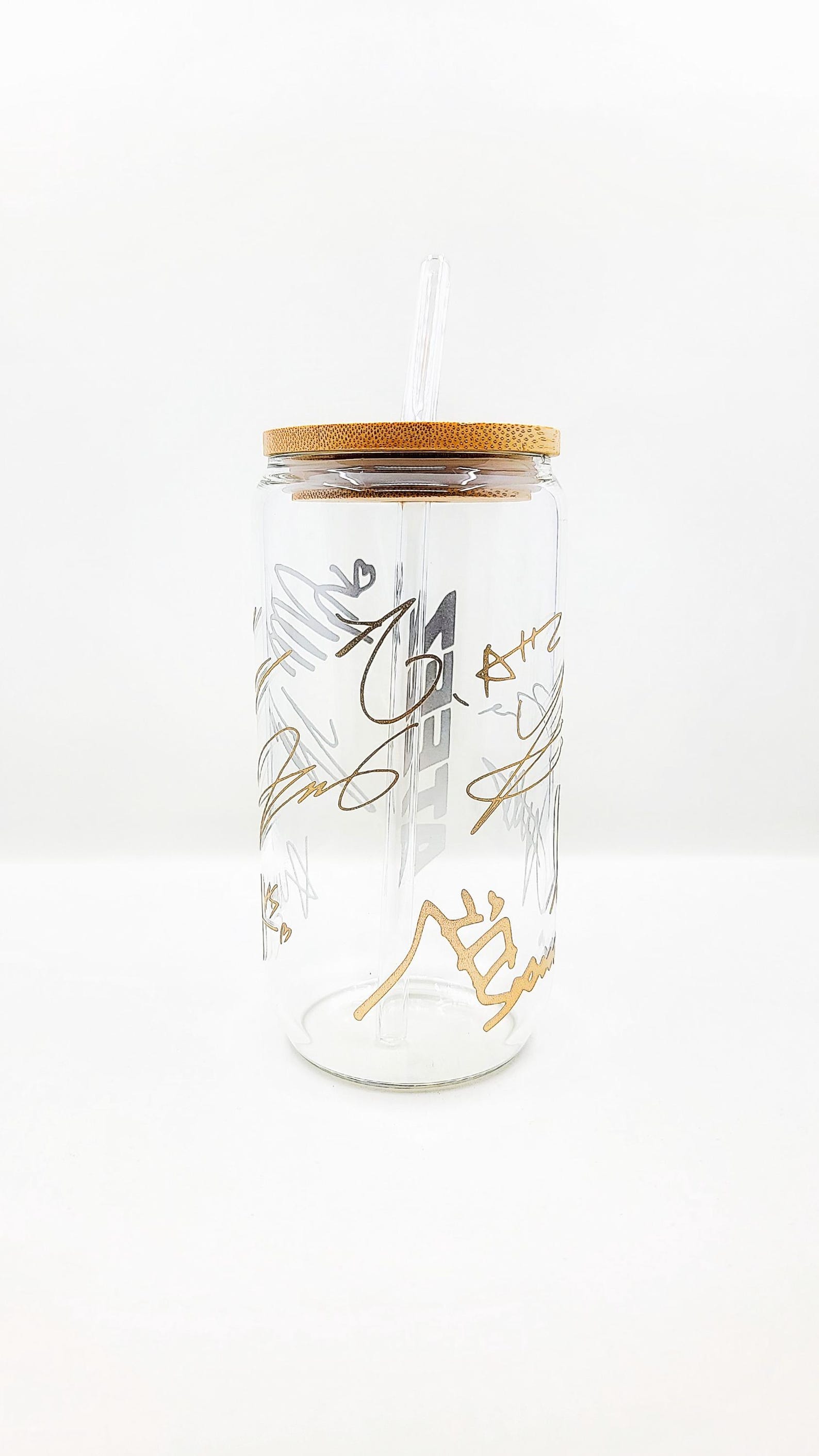 ATEEZ | ATZ Signatures Glass Tumbler Bamboo Lid Glass Straw | Kpop Beer ...
