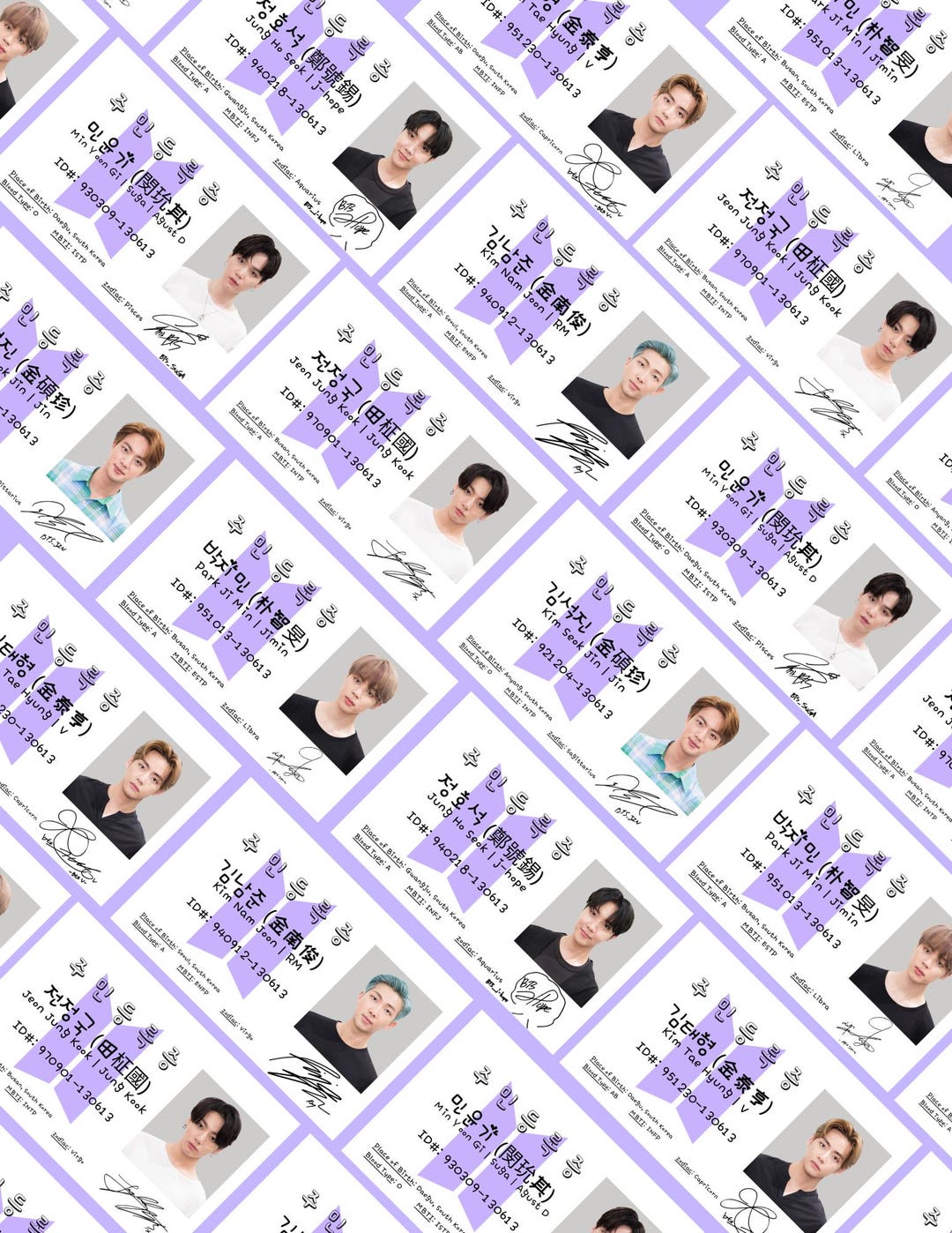 BTS ID Card – Premium Pvc Kpop Member Cards | ARMY Merch Concert ...