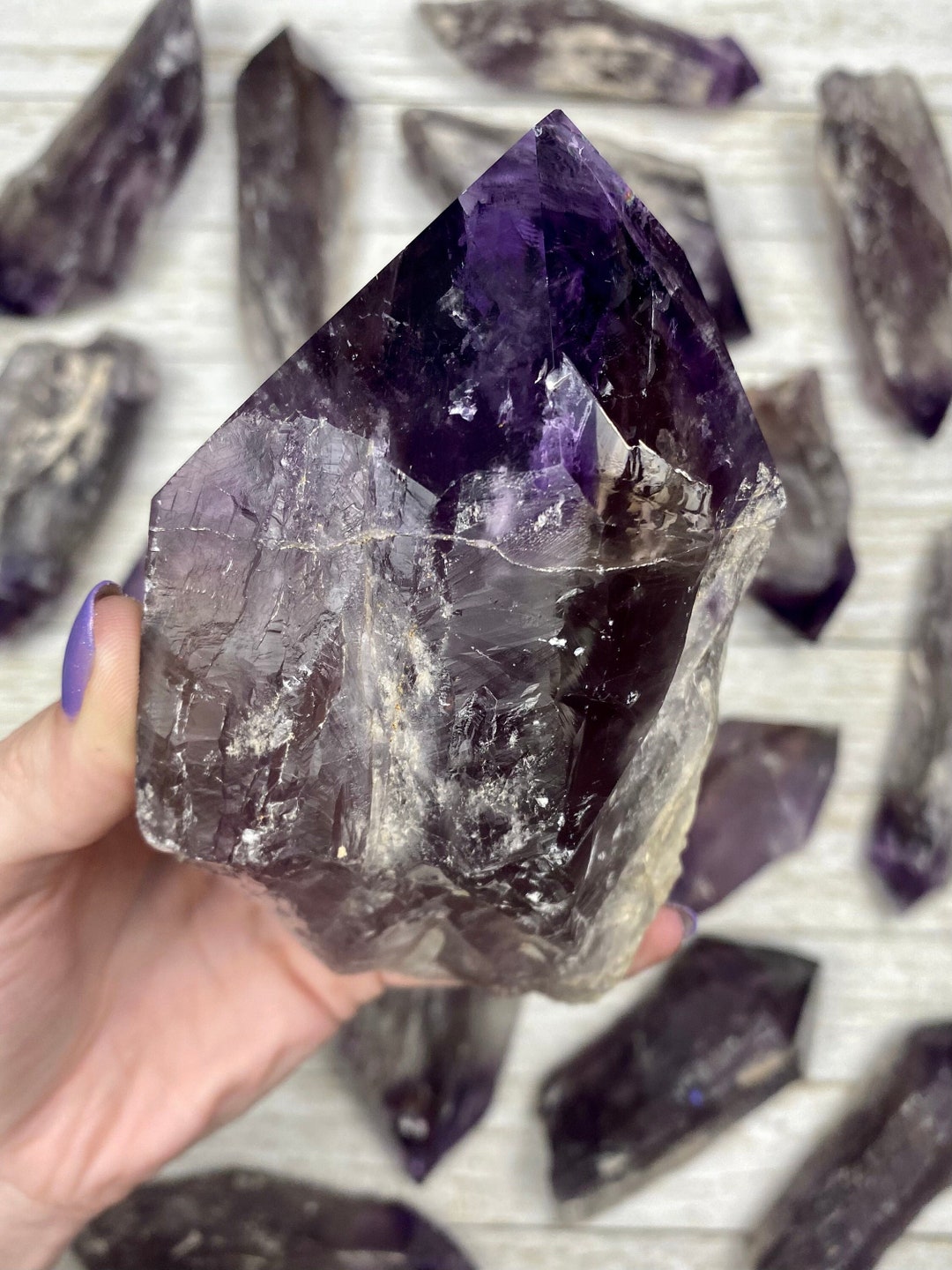 Dark Purple Amethyst Semi-polished Root | Brazil - Etsy