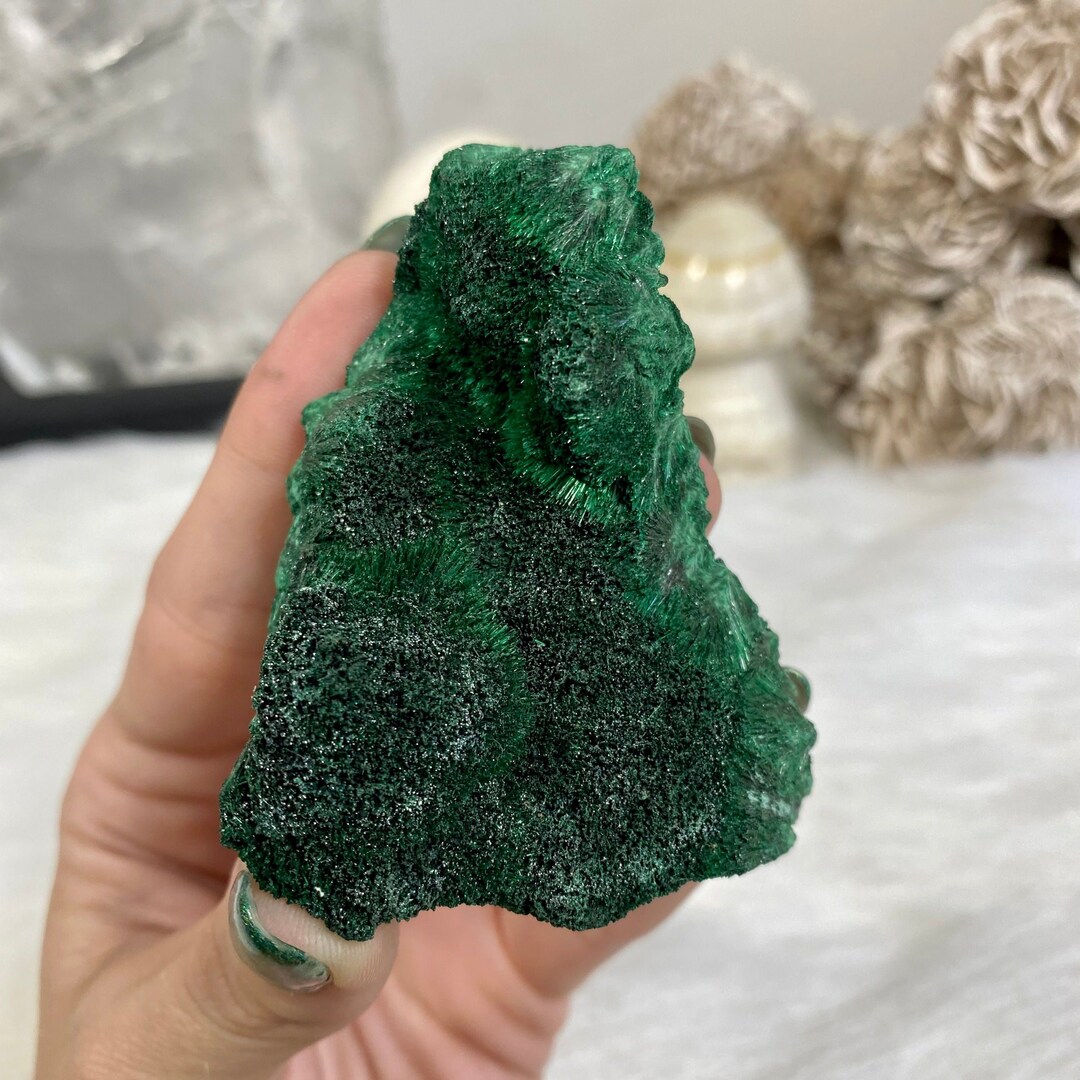 Velvet Malachite Cluster | Fibrous Green Copper Based Crystal - Etsy