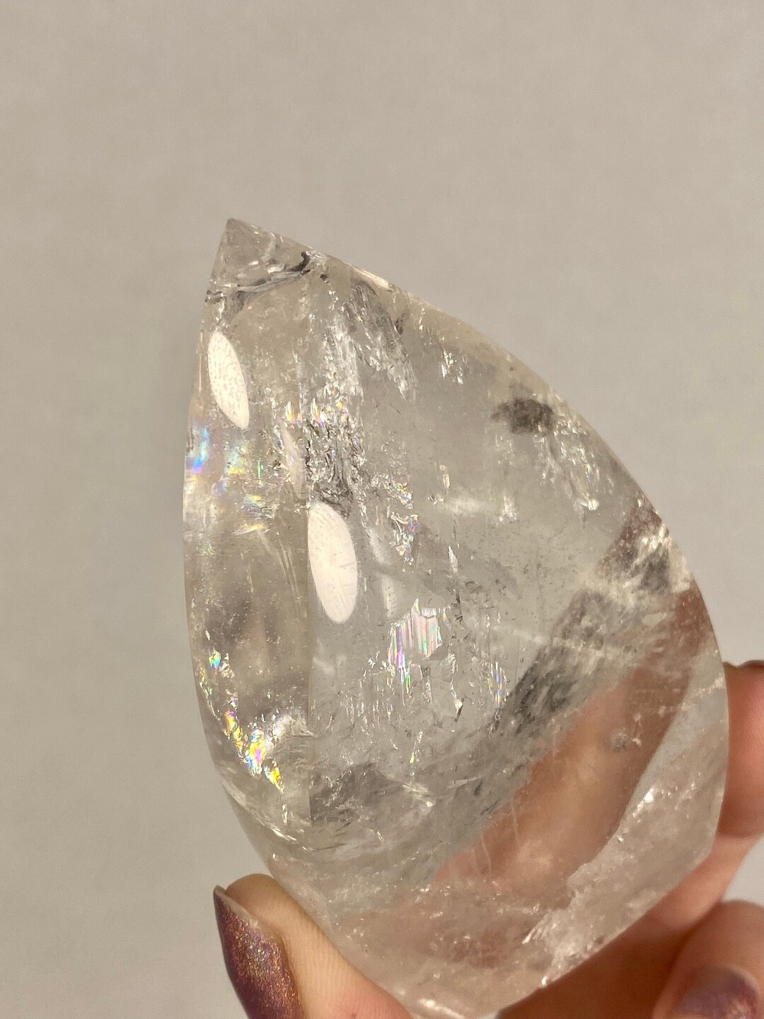 Rainbow Filled Clear Quartz Flame From Brazil - Etsy