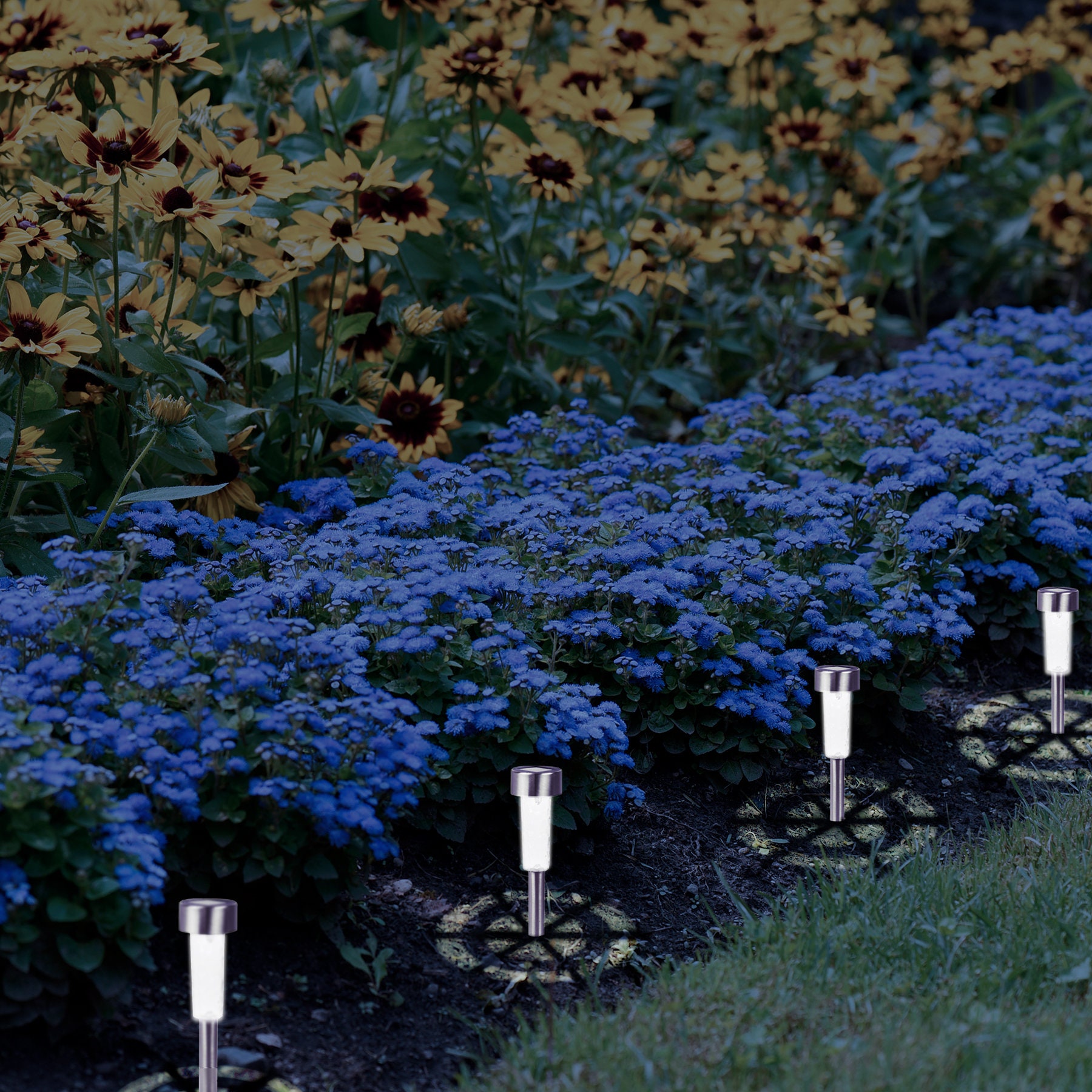 Solar Steel Metal Pathway Light - Etsy