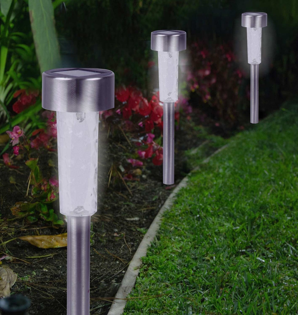 Solar Steel Metal Pathway Light - Etsy