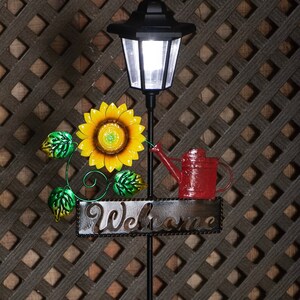 Watering Can Welcome Sign Solar Stake - Etsy