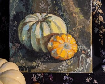 Autumn Pumpkin Still Life Halloween Gift Warm Color Dining - Etsy