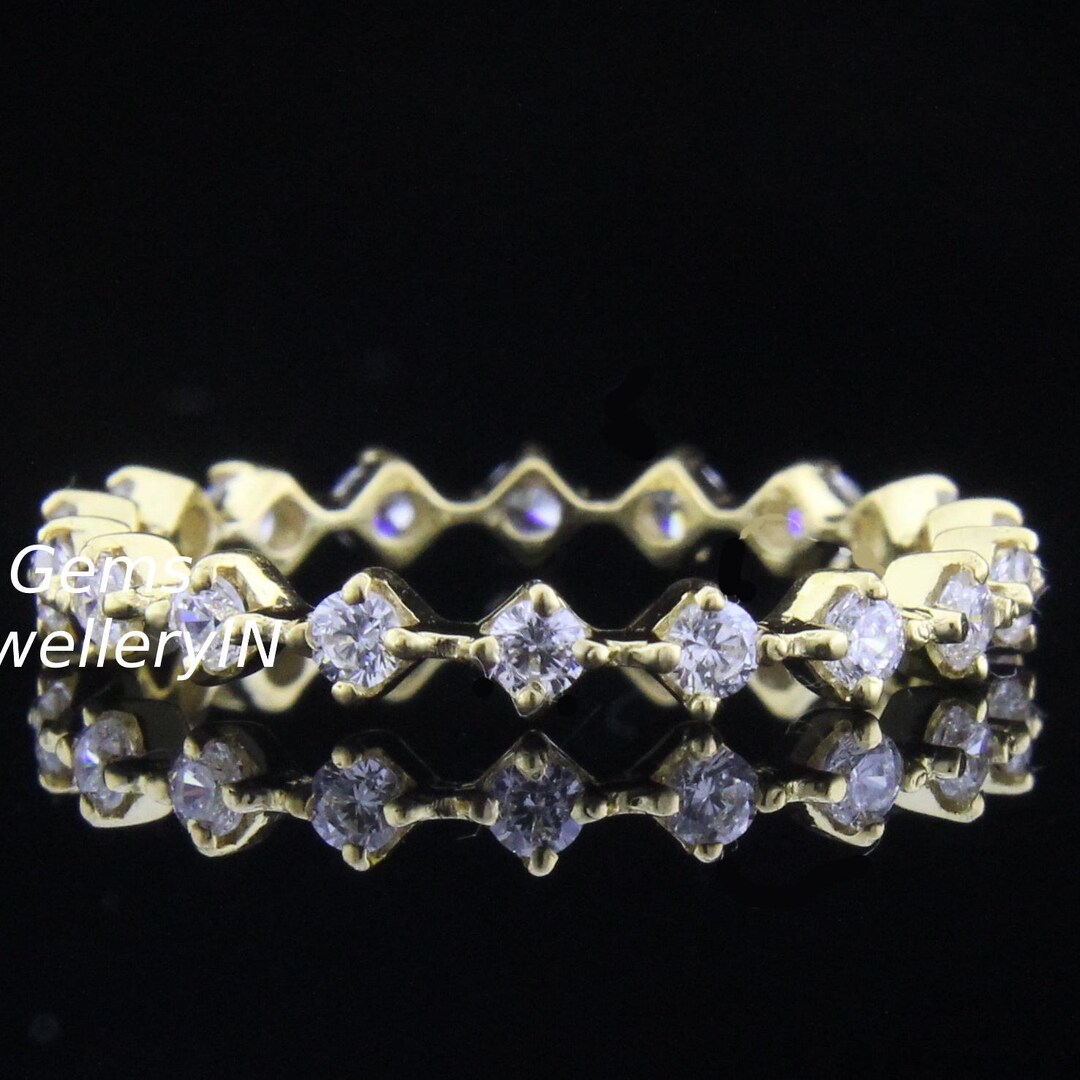 Floating Diamond Eternity Band, Distance Set Diamond Wedding Band ...