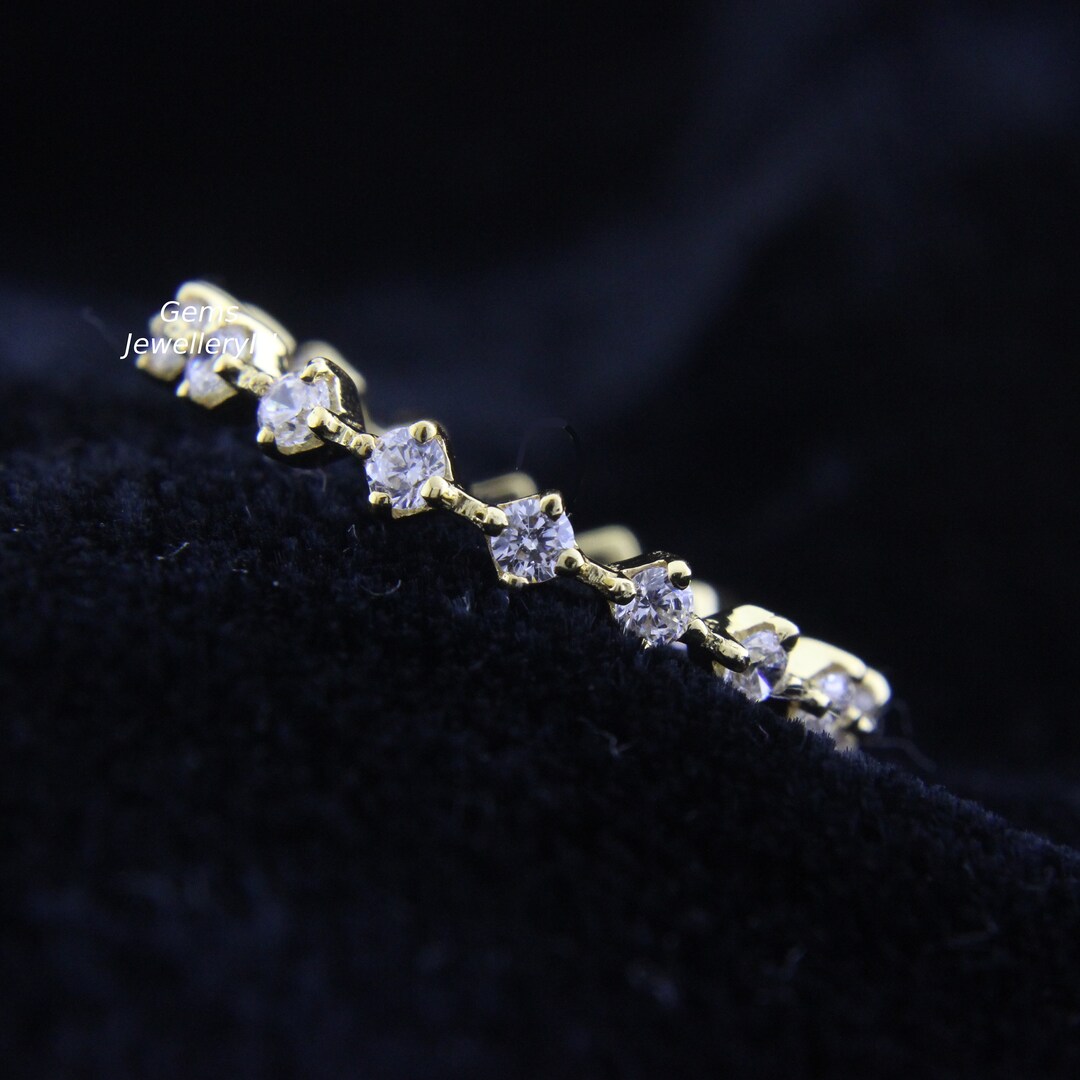 1ct Floating Diamond Eternity Ring, Unique Engagement Band for Women ...