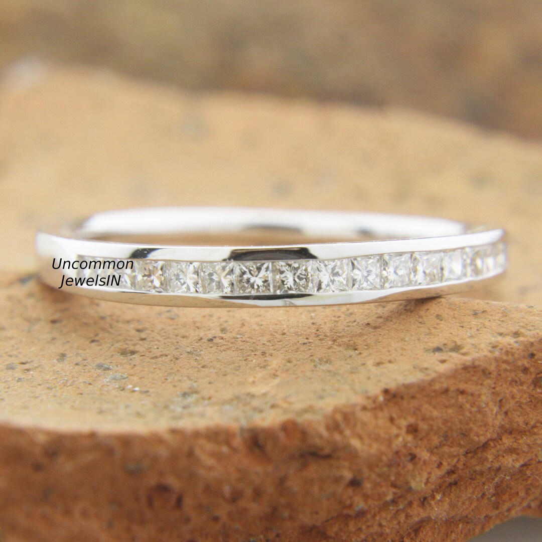 Princess Diamond Band, Half Eternity Band, Princess Diamond Ring, 0 ...