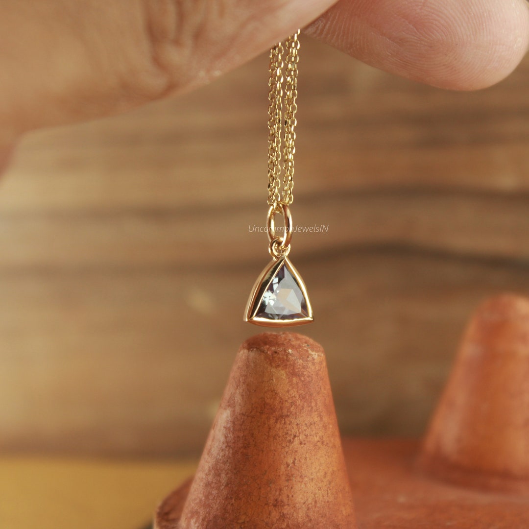 Alexandrite Trillion Charm, 14k Gold, Alexandrite Gemstone Charm ...