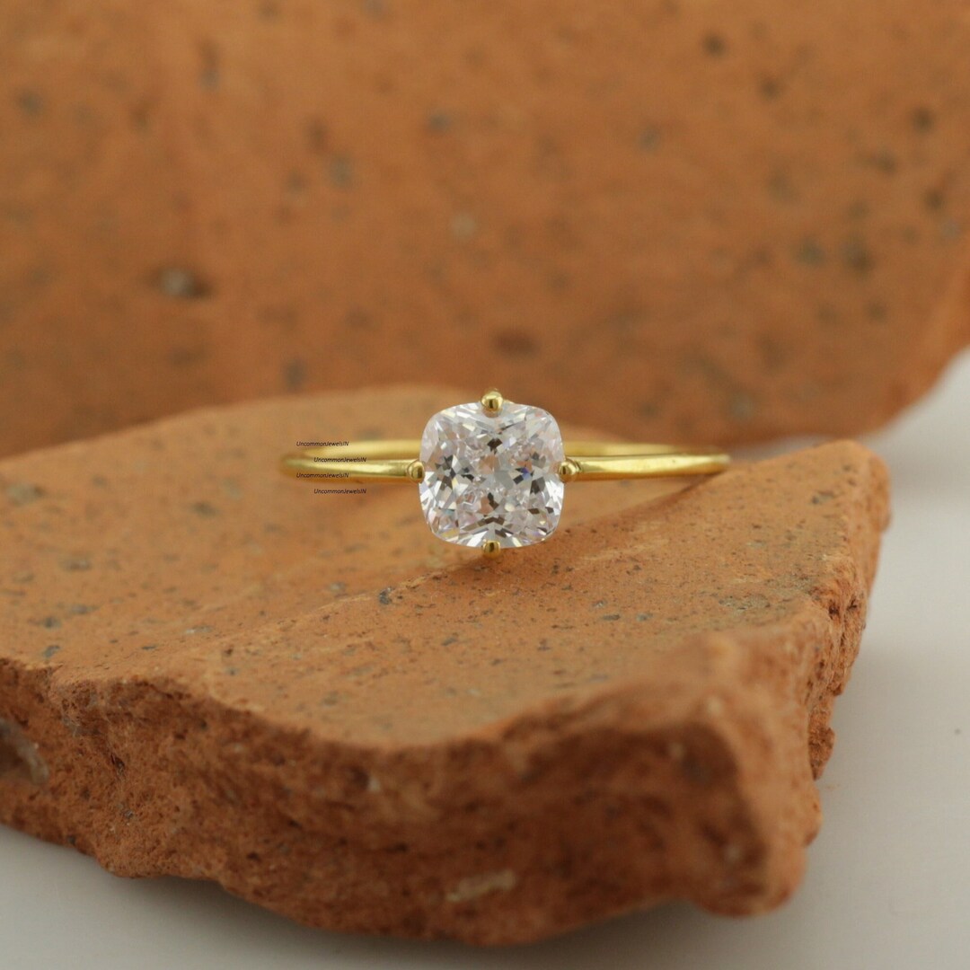 Cushion Cut Solitaire Engagement Ring, IGI Certified Lab Grown Diamond ...