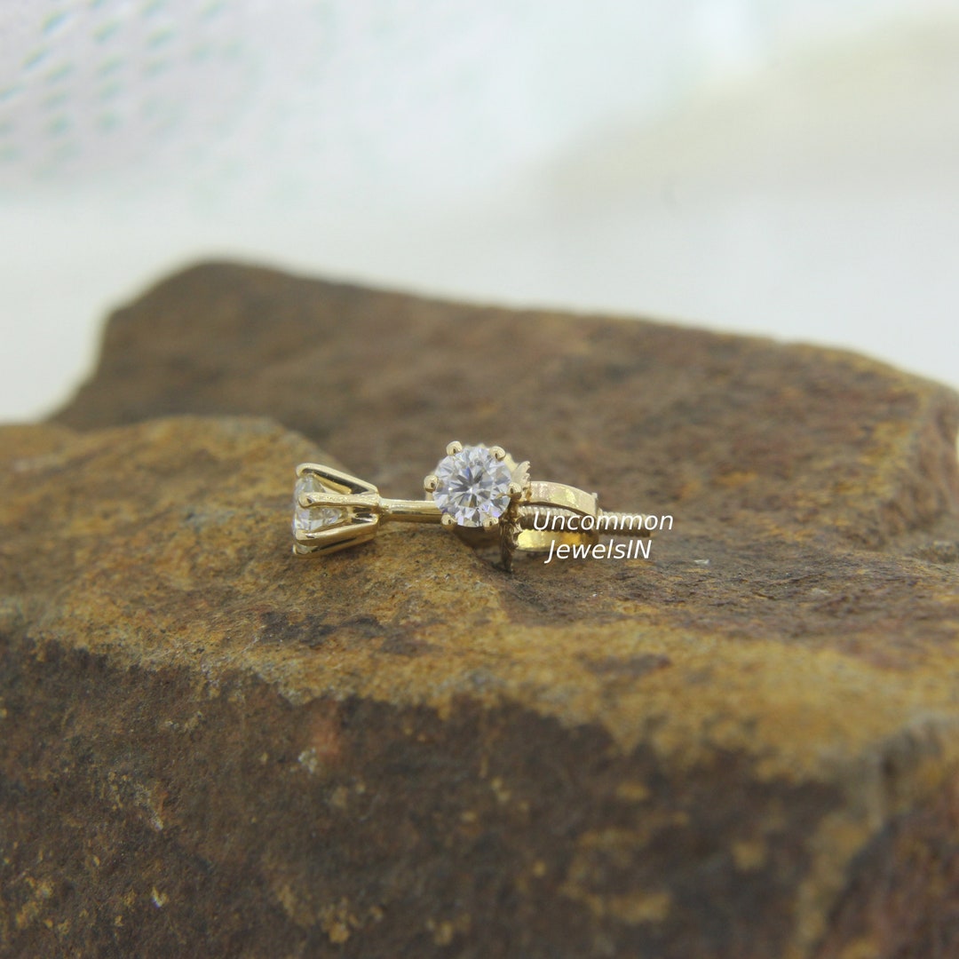 Lab Created Diamond Studs Lab Diamond Earrings 0.60TCW Round - Etsy