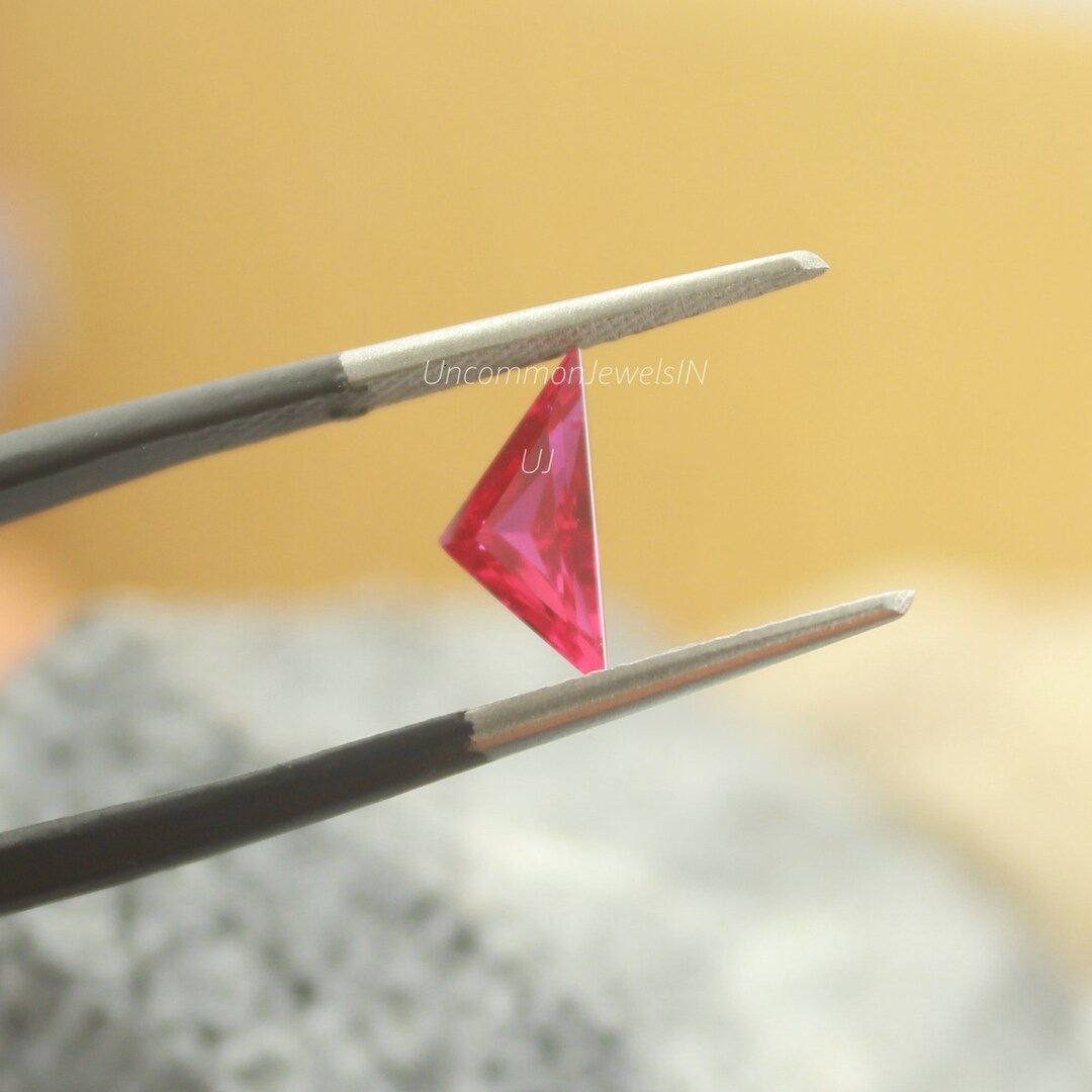 Long Triangle Cut Lab Ruby, Loose Gemstone Supply, Loose Triangle Ruby ...