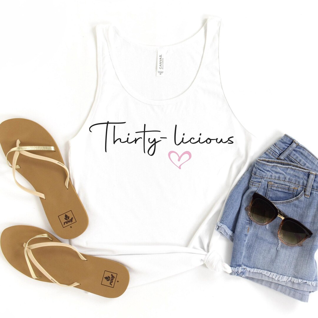 Thirty-licious Tank Top, 30th Birthday Tank, Birthday Gift Tank, Born ...