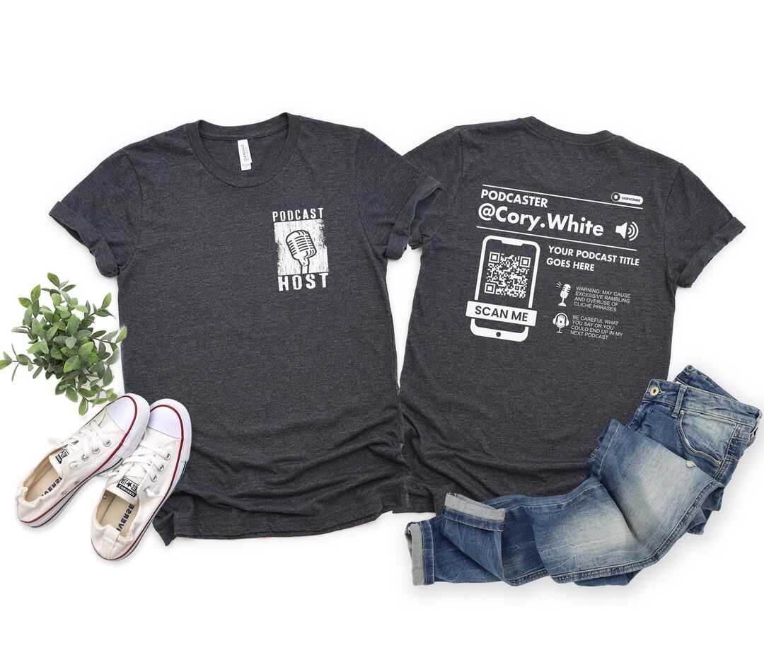 Custom Podcast Shirt, Custom Business, Business QR Code, Personalized ...