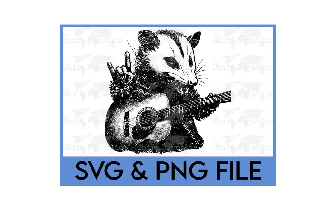 Distressed Opossum SVG, Cute Animal PNG, Possum Clipart, Vintage Possum ...