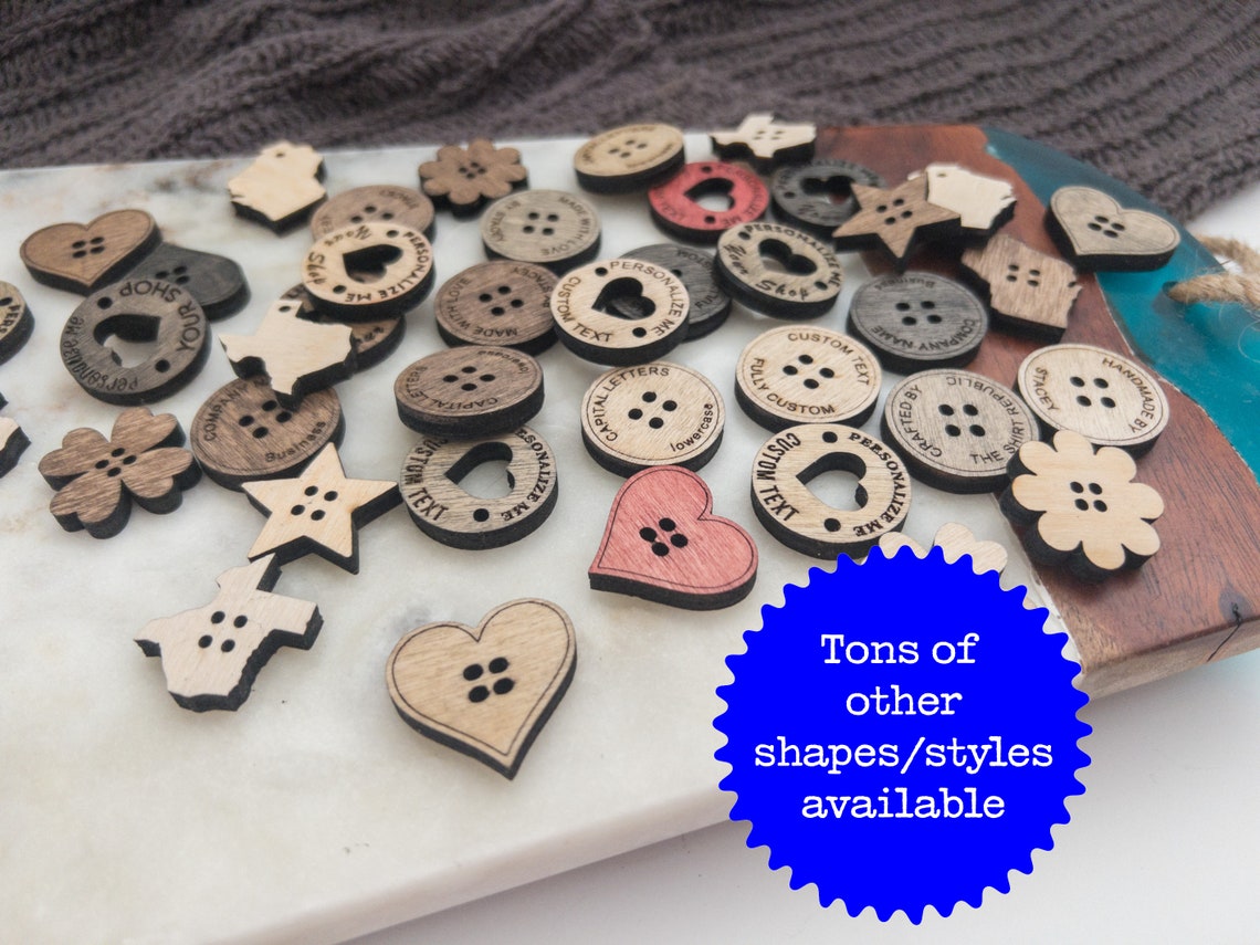 Star Buttons Star Shaped Wood Buttons Sew on Tags 1 Inch - Etsy