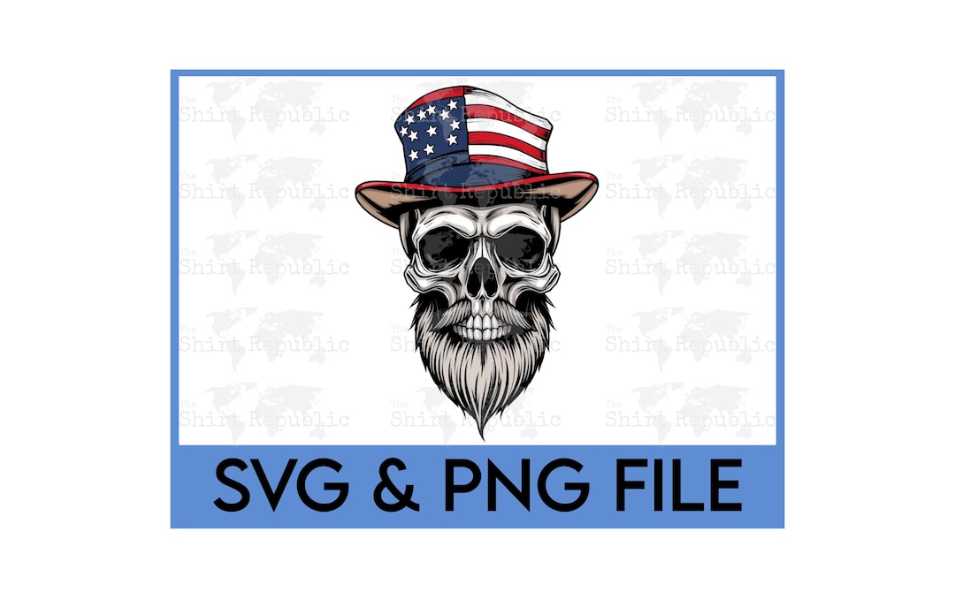 Bearded Skull With Hat, Republican SVG, Bearded Man, Republican Gift ...