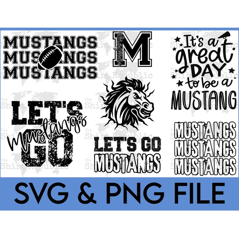 Mustang High School Logo - Etsy