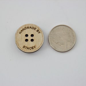 Custom Wood Buttons, Clothing Label, Sew on Tags, Personalized Wooden ...