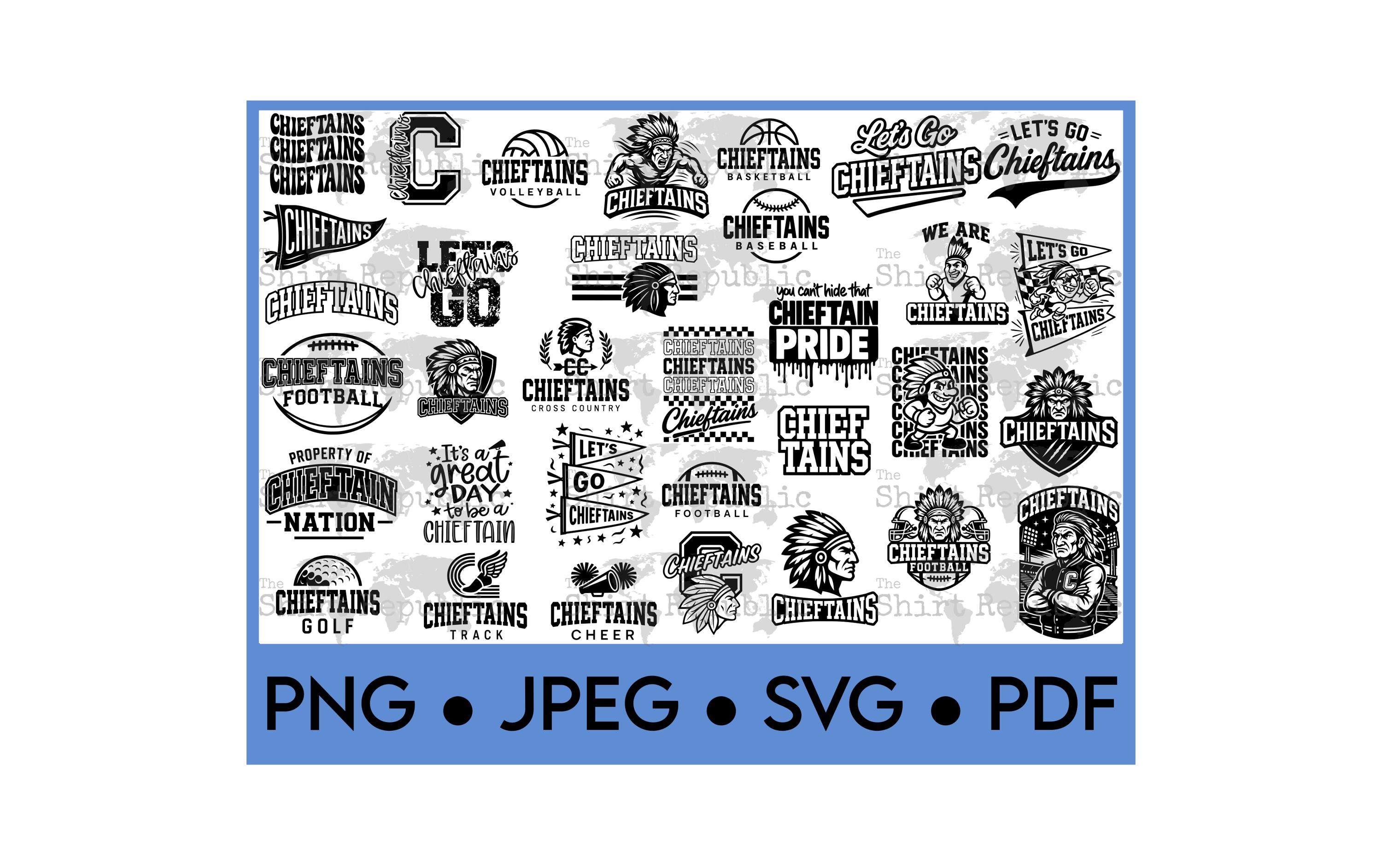 High School, Chieftain Mascot, Chieftain Volleyball SVG, School Spirit ...