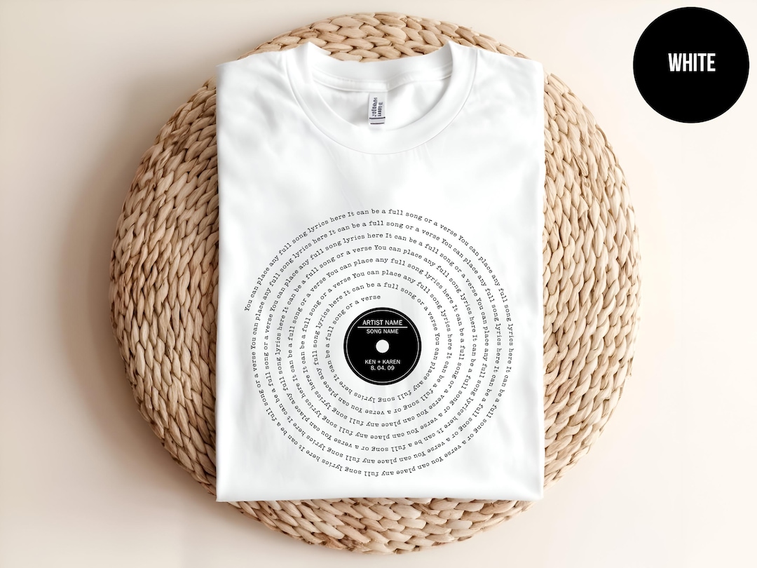 Any Song Lyrics Personalized Shirt, Custom Song Lyrics T-shirt ...