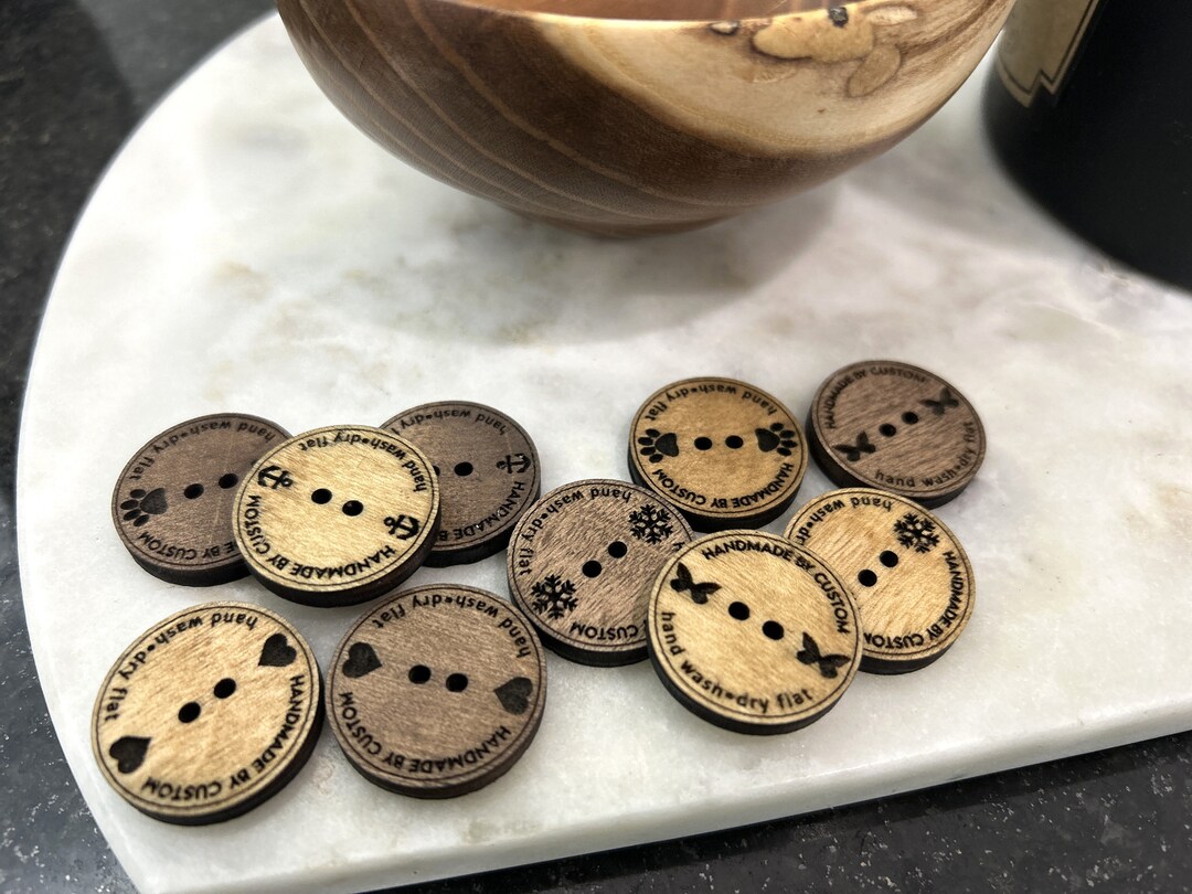 25 Removable Pom Buttons, Pom Tag, Pom Buttons, Clothing Labels, Sew on ...