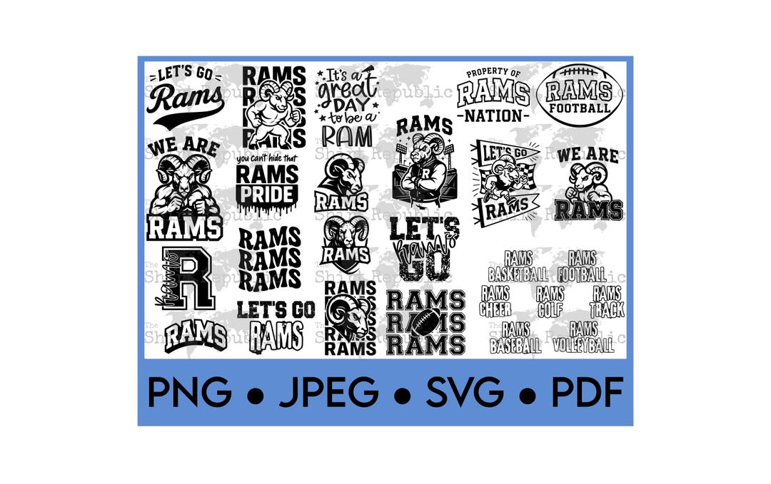 High School, Pep Rally, Rams Mascot SVG, Go Rams PNG, Rams School, Ram ...