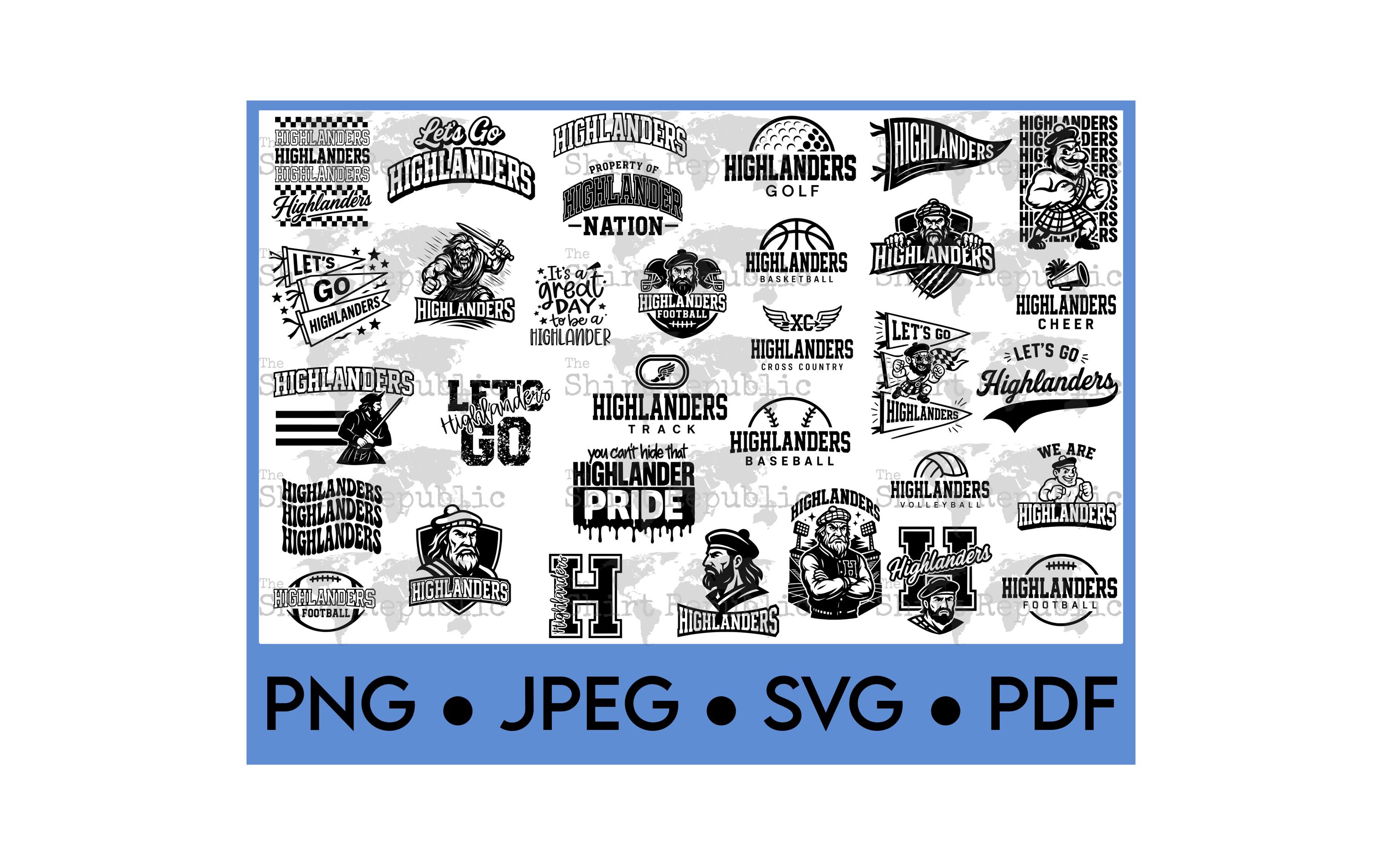 High School, Highlander Mascot SVG, Highlander Volleyball, Go ...