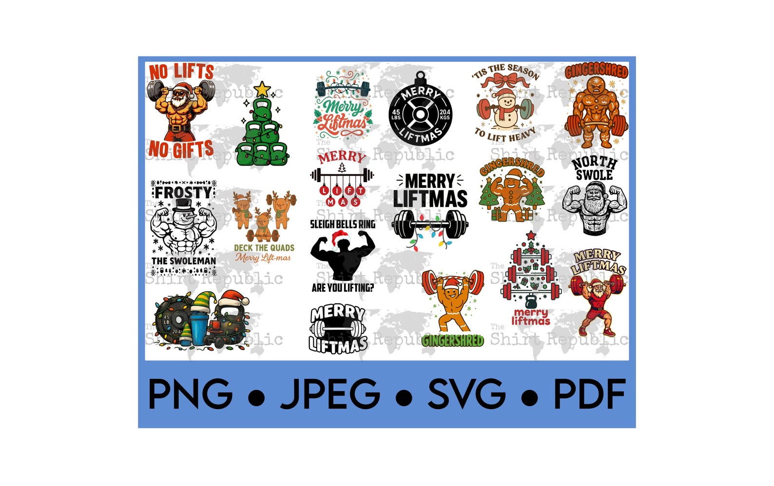 Gym Christmas PNG Set, Fitness Holiday Clipart, Weightlifting Xmas ...