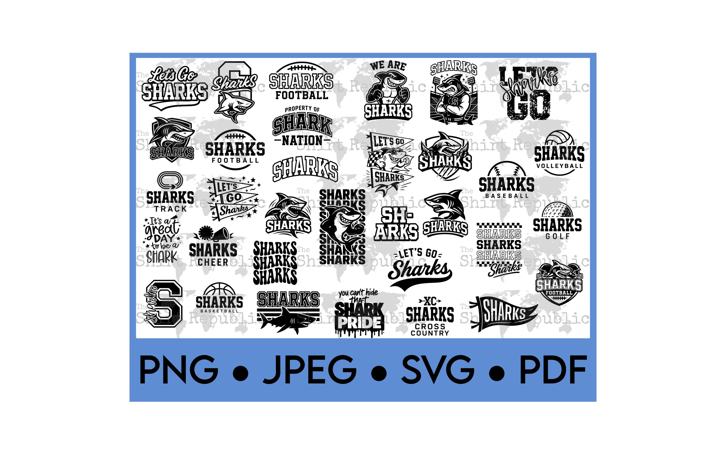High School, Pep Rally, Shark Mascot SVG, Shark Volleyball, Go Sharks ...