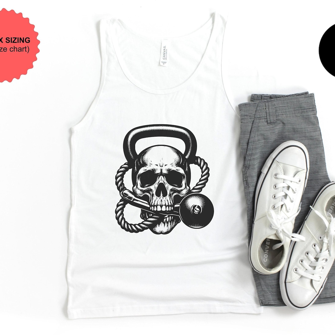 Skull Gym Tank, Squat Bench, Skull Kettlebell, Lift Heavy, Hardcore Gym ...