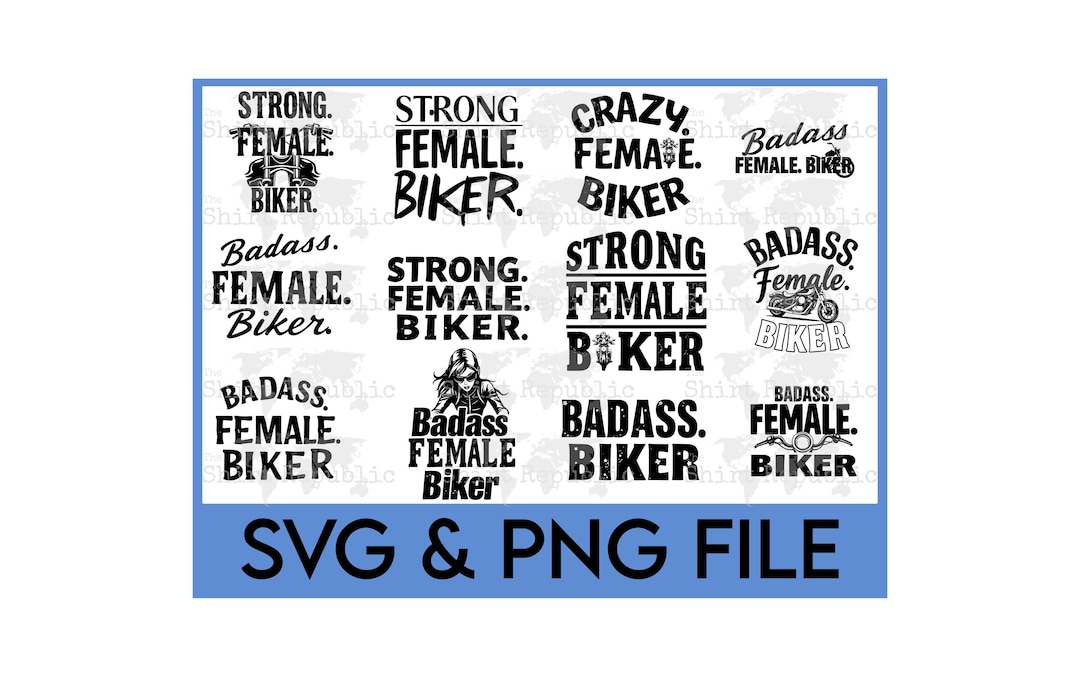 Biker Girl Digital Bundle, Female Biker PNG, Motorcycle SVG, Motorcycle ...