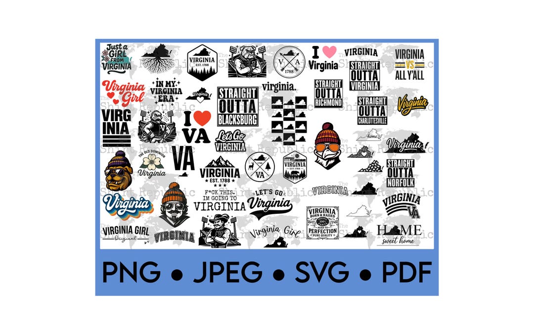 Virginia Girl, Cute Virginia SVG, Virginia State, Girl Virginia PNG ...