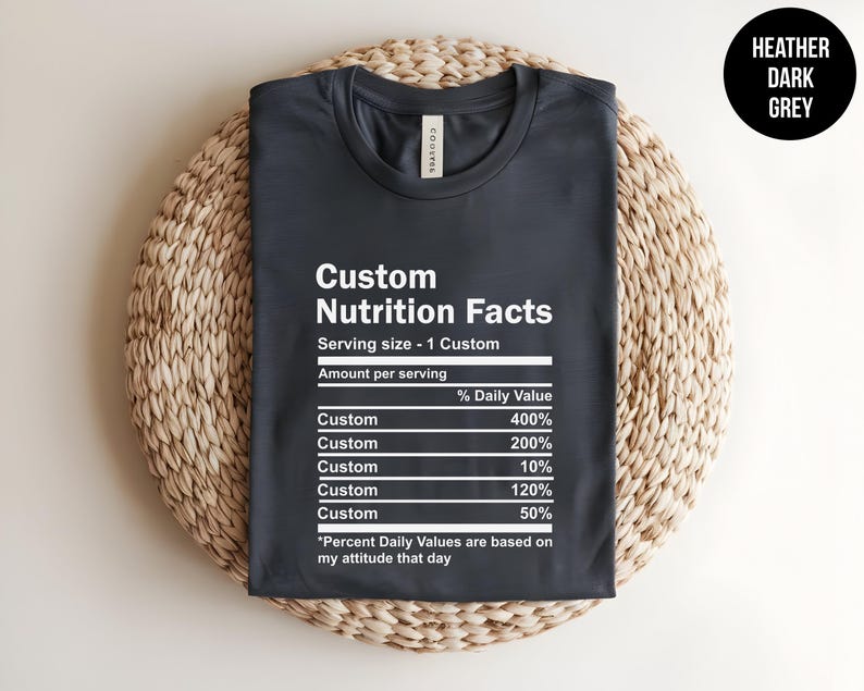 Custom Nutrition Facts, Personalized Nutrition Label, Custom Name ...
