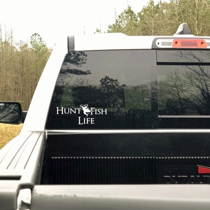 Hunt Fish Life Rectangle Decal | Etsy