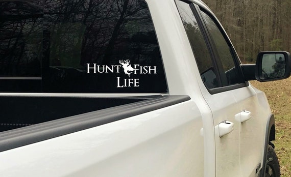 Hunt Fish Life Rectangle Decal | Etsy