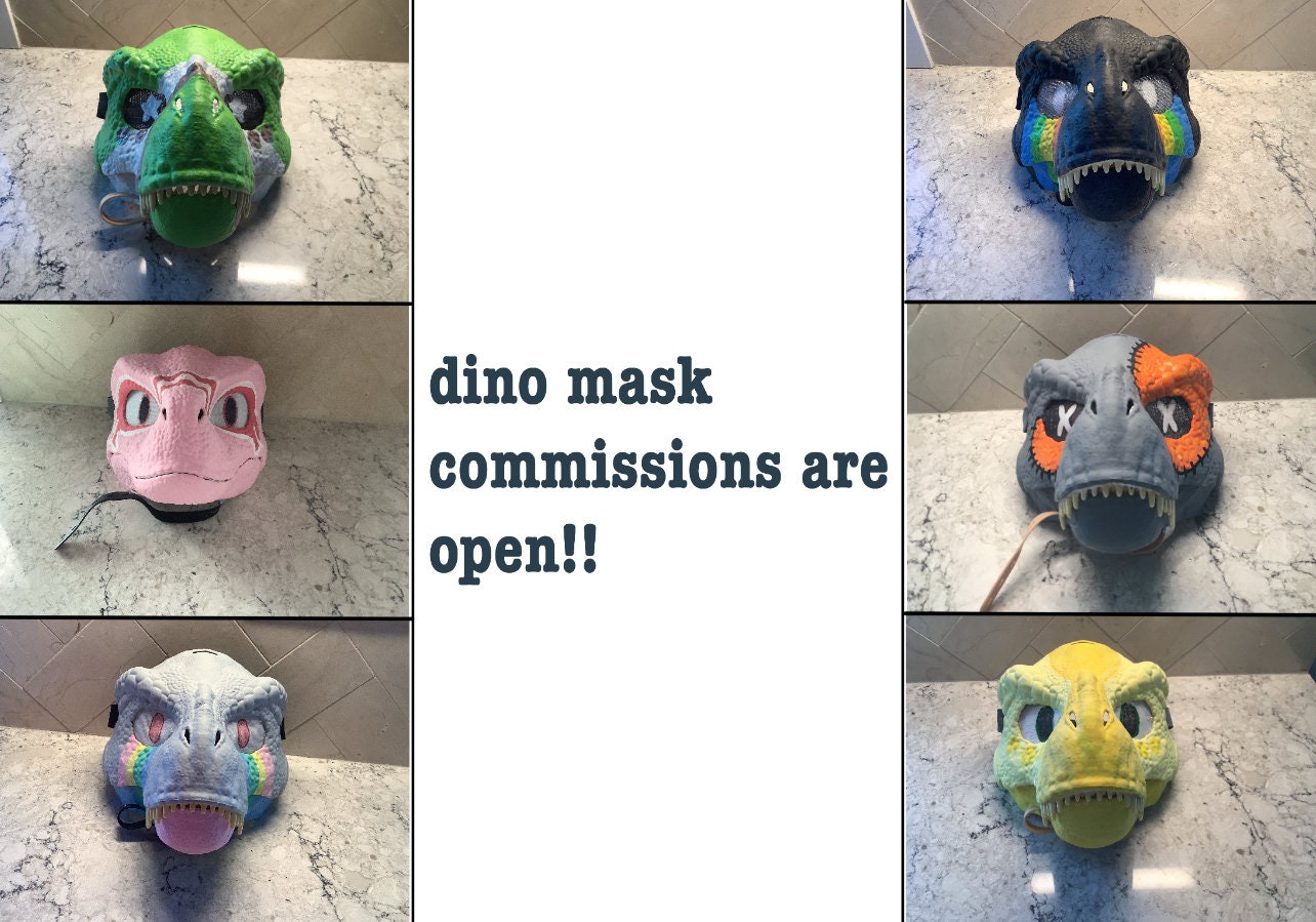 Custom dino mask | Etsy