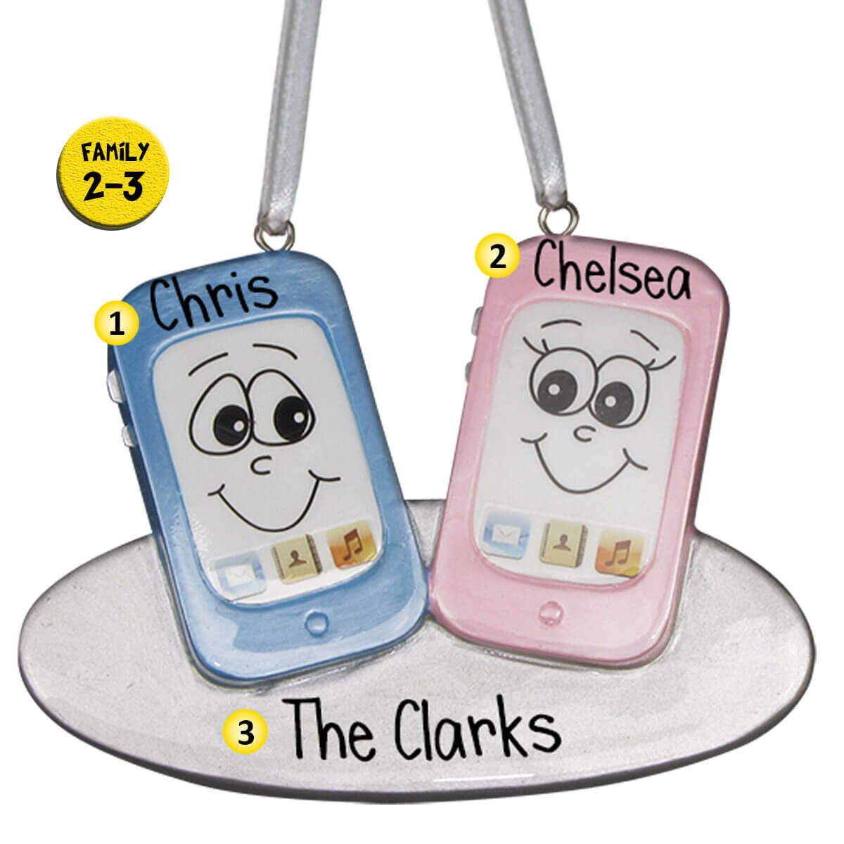 Family Phones Ornament - Personalized Christmas Ornaments - Addicted to ...